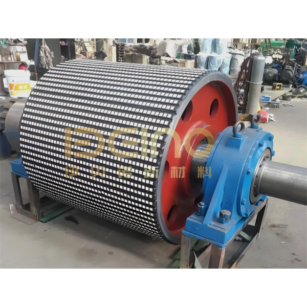 Quality Ceramic Pulley Lagging for Cement Plant Conveyors for sale