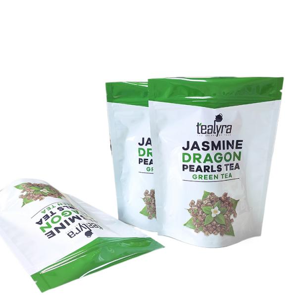 Quality Tea ziplockk Stand Up Pouches Custom Printed Mylar Tea Packaging Bags for sale