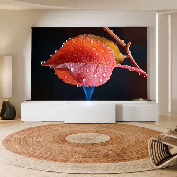 Quality Telescopic Laser TV Cabinet Full Motion Short Throw Projector Entertainment Center White Motorized TV Cabinet for sale