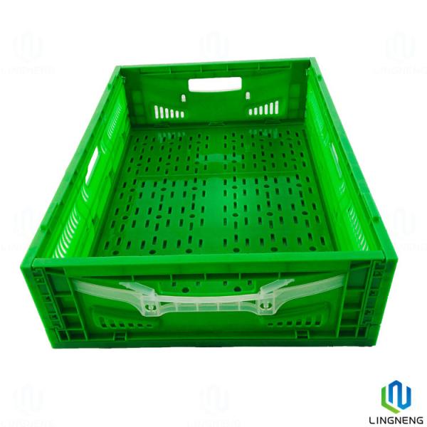 Quality 27L Lightweight Folding Crate Box Vegetable Fruit Turnover Mesh Crate With for sale