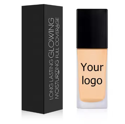 Quality Custom Makeup Matte Full Coverage Liquid Foundation Glass Bottle Vegan Cushion Foundation Private Label for sale