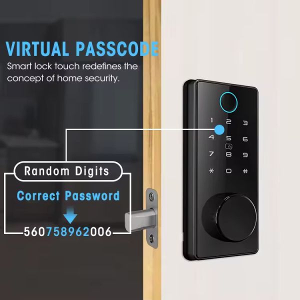 Quality APP Control Touch Screen Door Lock 35mm - 60mm Electronic Key Card Door Lock for sale