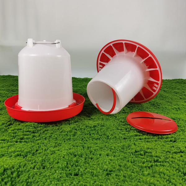 Quality Fowl Feeding Tool Red And White 30.5cm(H) X 37.5cm(D) With 9L Capacity for sale