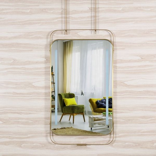 Quality Rust Resistant LED Lighted Metal Framed Bathroom Wall Mirror with Round Corner for sale