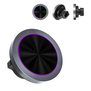 Quality Aluminium Alloy Texture RGB Light Effect Adjustable Minimum Wireless Car Phone for sale