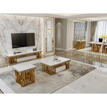 Quality Modern Elegance: Stainless Steel Marble Dining Table For Homes for sale