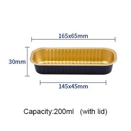 Quality 200ml Aluminum Foil Baking Cake Box for Cheese Dessert Bread Packaging Cup for sale