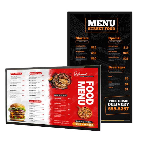 Quality Wholesale 10-98 Inch Free CMS Indoor Commercial LCD Advertising Player Digital for Menu Ceiling Hanging Mount Digital Displays for sale