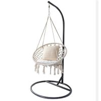 Quality Stain Resistant Hammock Swing Chair Machine Washable Hammock Chair With Tassels for sale