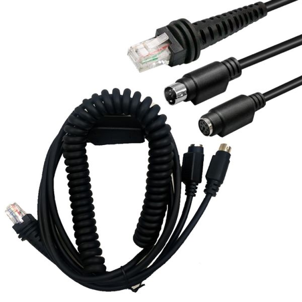 Quality PS2 KWB Keyboard Barcode Scanner Cord Spiral 3m 5m For Honeywell 1400G 1500G for sale