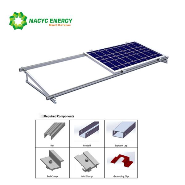 Quality Lightweight Flat Roof Aluminum Solar Mounting Brackets Solar Panel Fixing for sale