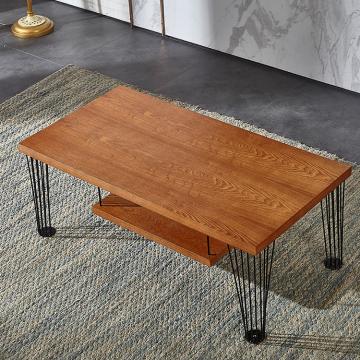 Quality KD Packaging Anti-Scratch E1 MDF Wooden Double-Layer Coffee Table for sale