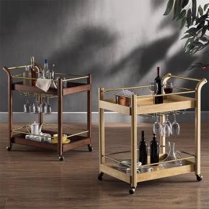 Quality Multi Functional Modern Iron and Wood Trolley Featuring Finest Wooden Cart for sale