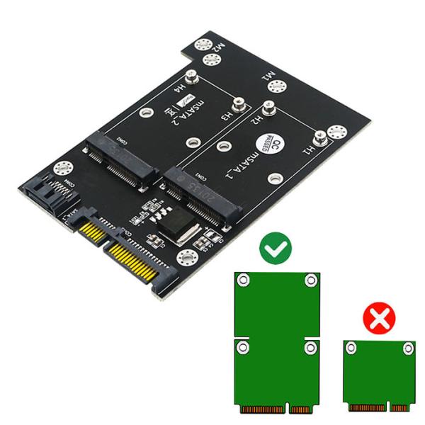 Quality Dual MSATA SSD To Dual SATA3 Converter With Full Height Profile Bracket for sale