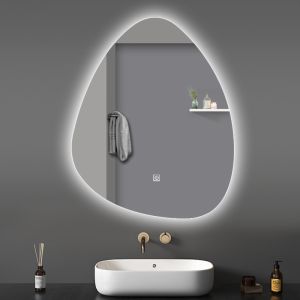 Quality Irregular LED Round Bathroom Mirror 6500K 3200K Luxury Illuminated Bathroom for sale