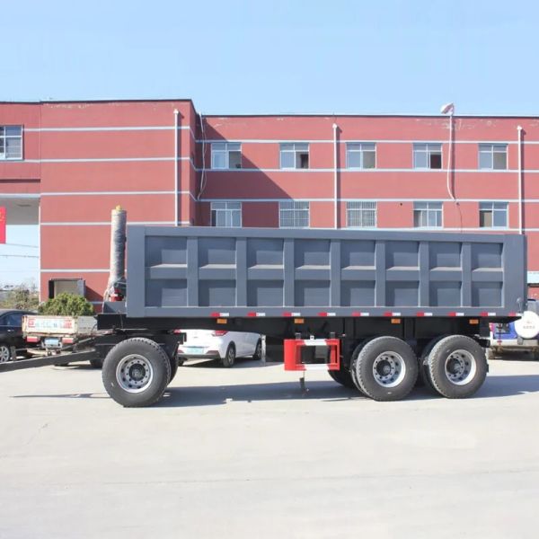Quality Farm Trailer 3-Axles Hydraulic Rear Dump Draw Bar Full Trailer for sale