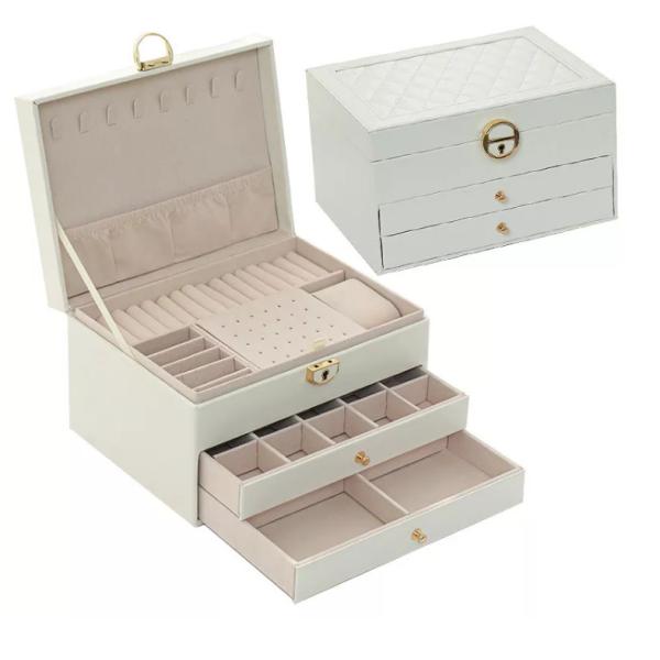 Quality Greaseproof Leather Jewelry Packaging Box Varnishing Recyclable for sale