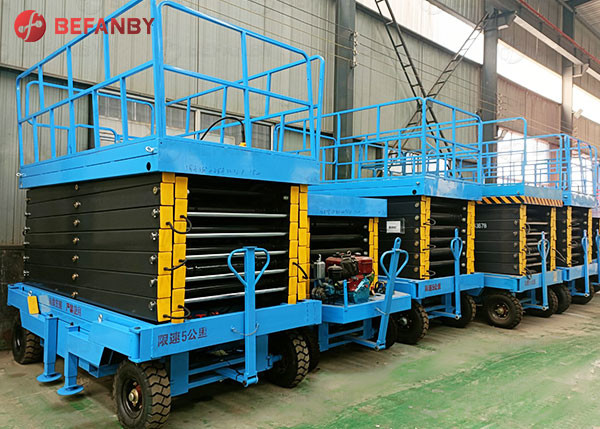 450kg Battery Hand Push Terrain Scissor Lift