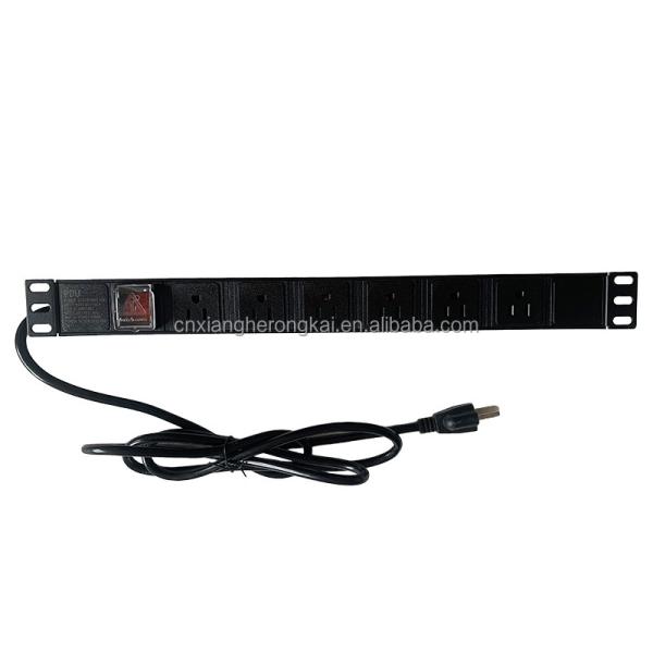 Quality Black 8 Ways 20A Double-Break Switch American Standard Power Socket PDU for for sale