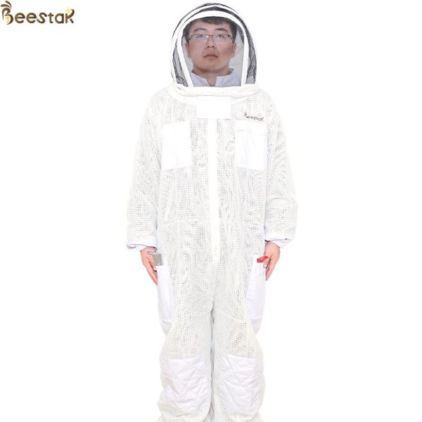Quality Beekeeping Protective Clothing Three Layer Ventilated clothes Suit with Good Quality Veil for sale