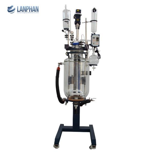 Quality Automatic Lifting Lab Glass Reactor 10L Chemical Stirring Vacuum for sale