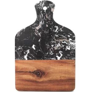 Quality Kitchen Acacia Wood Tray Marble Wood Splicing cutting board with handle for sale