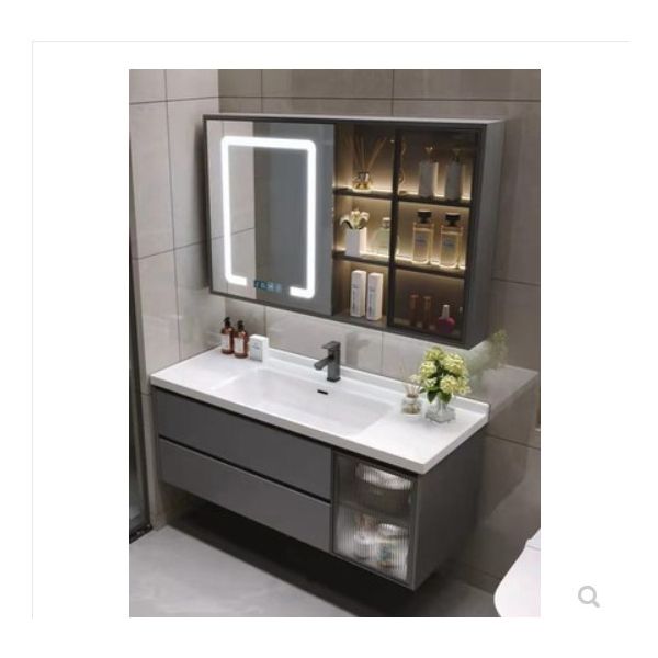 Quality Daily Grey Bathroom Floor Cabinet Large Household With Drawers for sale