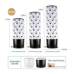 Quality 100L 6 8 10 12 Vertical Aeroponic Garden Tower Hydroponic Growing System for sale