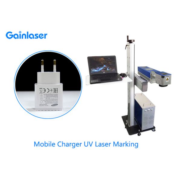 Quality 5W 0.15mm Flying UV Laser Marking System With Conveyor Belt for sale