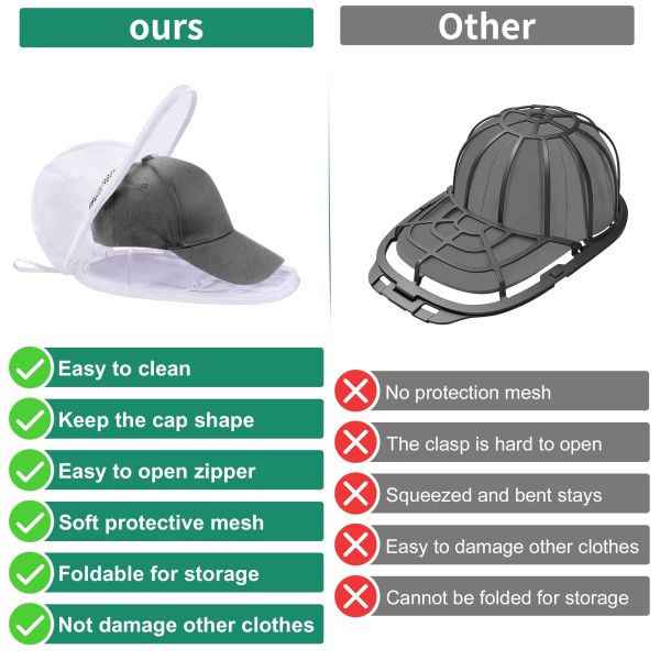 Quality BASEBALL CAP CLEANING BAG WITH CAP HOLDER HAT DEFORMATION-PROOF STORAGE for sale