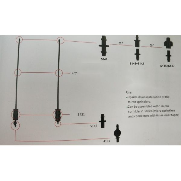 Quality Agricultural Sprinkler Four-Piece Set Upside Down Design Engineering Plastic for sale