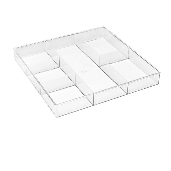 Quality Acrylic Drawer Organizer Storage Tray Clear Desk Makeup Drawer Organizer for Kitchen  Office for sale