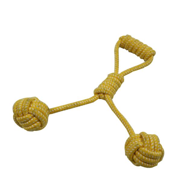 Quality Puppy Durable Pet Toys Indestructible Two Knots Training Natural 40cm for sale