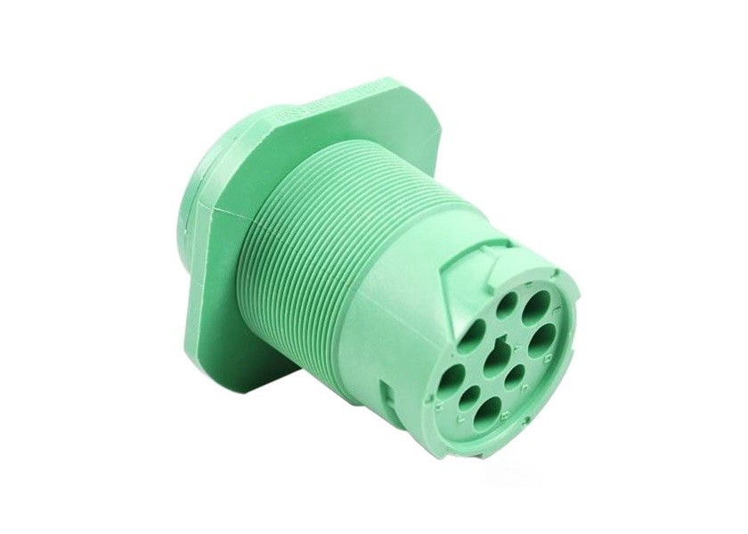 Quality Green Threaded Type 2 Amphenol 9 Pin J1939 Male Plug Connector with 9 Pins for sale