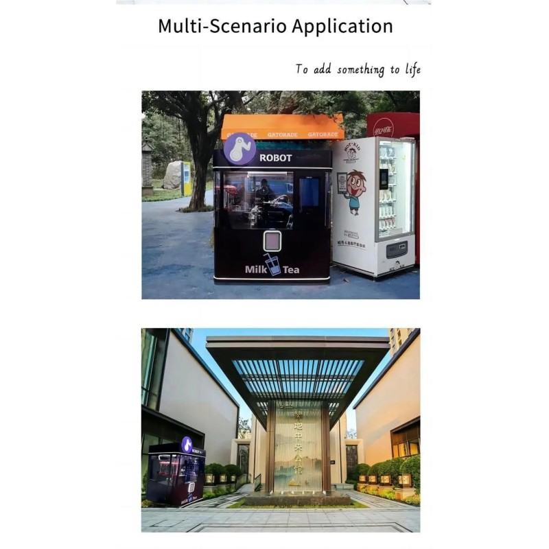 Automatic Coffee Robot Barista Fresh Brewed Coffee Milk Tea Vending Robot With Customizable Recipes