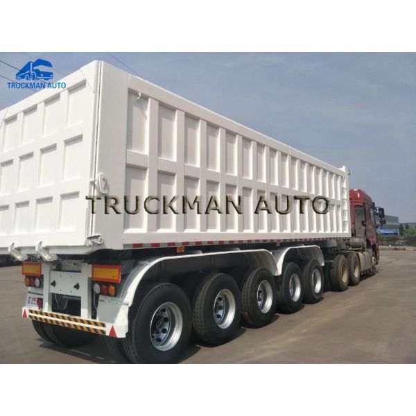 Quality 5 Axles Dump Semi Trailer 70 Tons Loading Low Consumption For Mineral Goods for sale