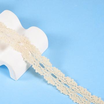 Quality Crocheted Beige White Black Cotton Lace Trim Crochet Ribbon Lace for sale