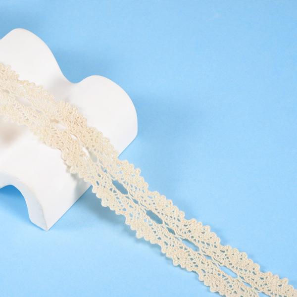 Quality Crocheted Beige White Black Cotton Lace Trim Crochet Ribbon Lace for sale