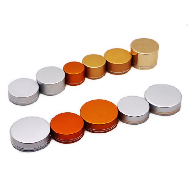 Quality Screw Top 38mm Plastic Bottle Caps Metal Jar Lids Gold Aluminum Shell  OEM for sale