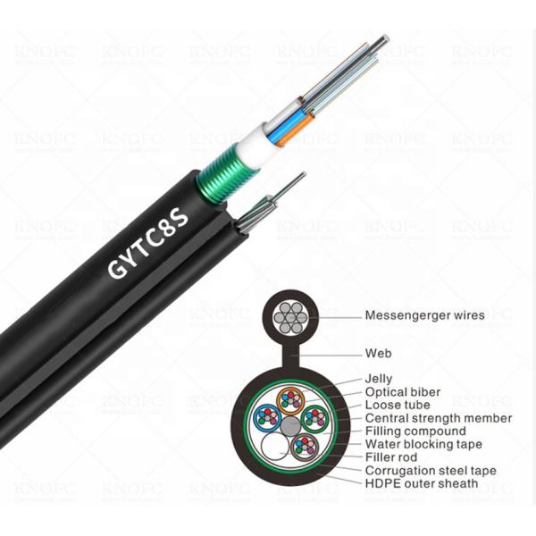 Quality Figure 8 Steel Armoured Fibre Optic Cable GYTC8S 72 Strand for sale