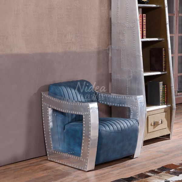 Quality Nidea #8946 Industrial Style Retro Aviator Design Leather Chair Tufted Button for Home Bar for Hotels Cafes BARS for sale