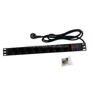 Quality European Standard PDU 8 Sockets 1U Power Distribution Unit with On Off Switch for sale