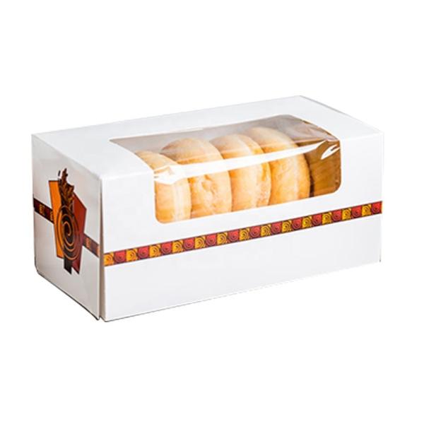 Quality Varnishing Coated Paper Ivory Board Disposable Picnic Box For Donuts for sale