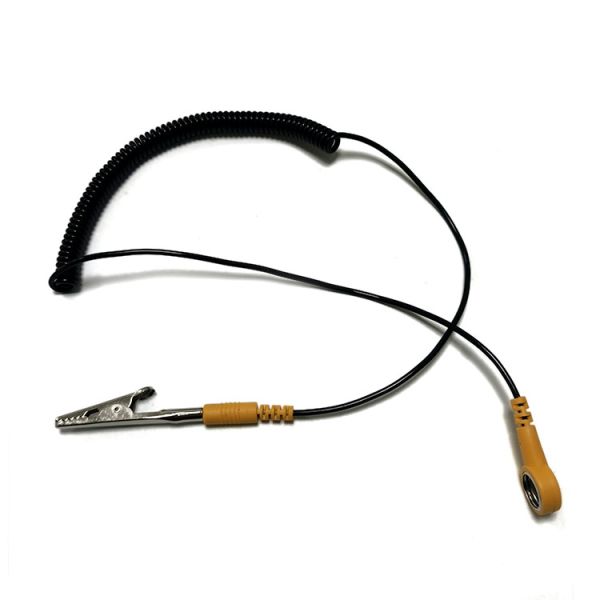 Quality Black Yellow 1.8m Esd Grounding Cable For Cleanroom Antistatic for sale