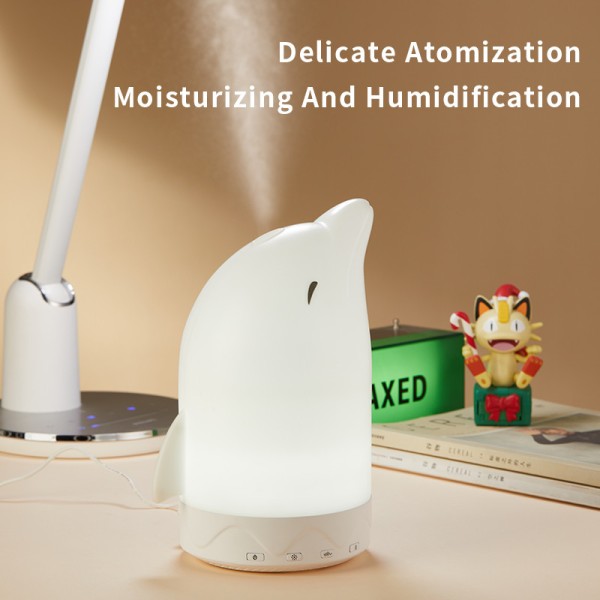 Quality Portable LED Night Light 100V - 240V Dolphin Table Lamp White With Music for sale