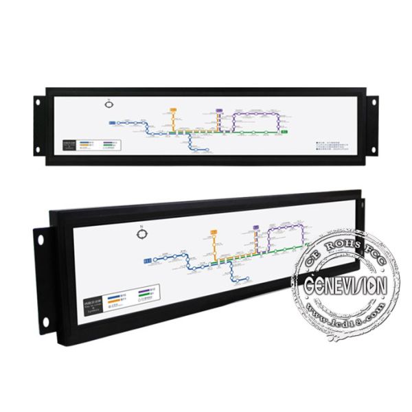 Quality 28 inch Wifi Bus Stretched LCD Display Open Frame Train Android High Brightness Bar Display for sale