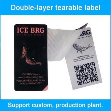 Quality Waterproof Double Layer Labels Cigarette Security Sticker Label CE for sale