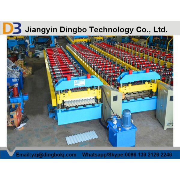 Quality Hydraulic Control Roof Panel Roll Forming Machine Automatic Stacking Machine Chain Transmission for sale