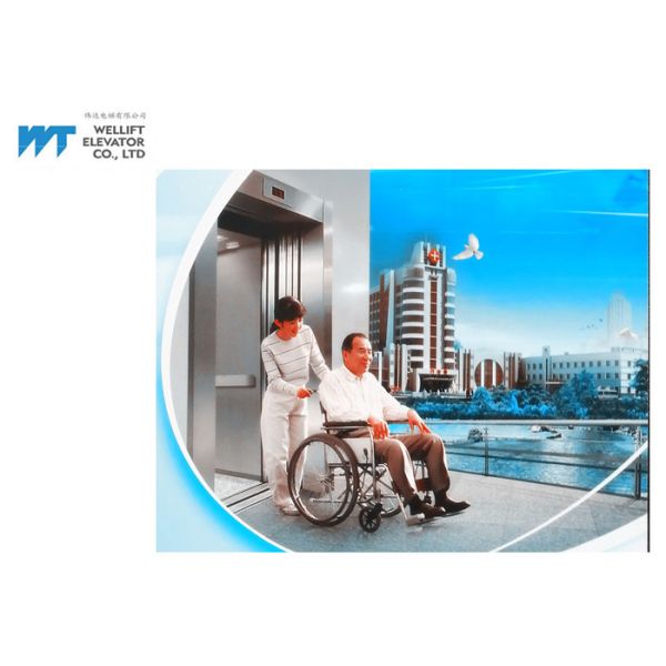 Quality Machine Room Hospital Bed Elevator Adopts Braille Button / Operation Panel For for sale