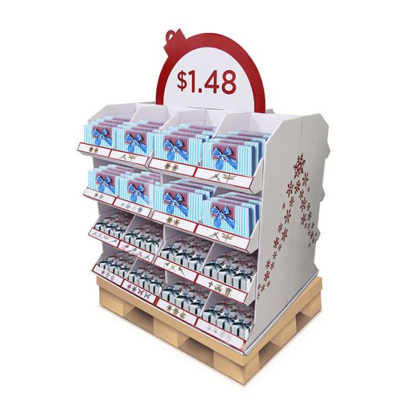 Quality Custom Corrugated Cardboard POP Counter Displays Retail Store Pallet Display for sale